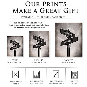 Couples Gift Ideas | Customized Gifts - Engagement Gifts for Couples | Wedding Gifts | One Year Anniversary Gifts for Men | Personalized Street Sign | Lovers Crossroads | One Year Anniversary Gifts