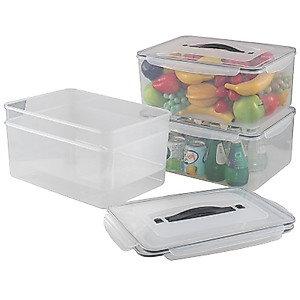 Yuright 4 Packs Airtight Food Storage Container, Clear Latching Storage Bin