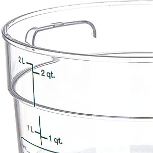 Carlisle FoodService Products Storplus Round Food Storage Container with Stackable Design for Catering, Buffets, Restaurants, Polycarbonate (Pc), 2 Quart, Clear