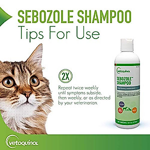 Vetoquinol Sebozole Pet Shampoo with Miconazole Nitrate 2% and Chloroxylenol 1%, 16oz