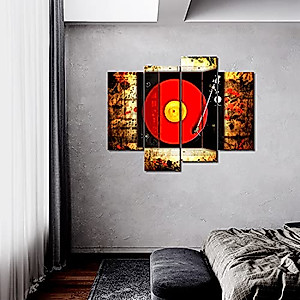 Record in Red and Buttons of Studio Wall Art Painting Pictures Print On Canvas Music The Picture for Home Modern Decoration