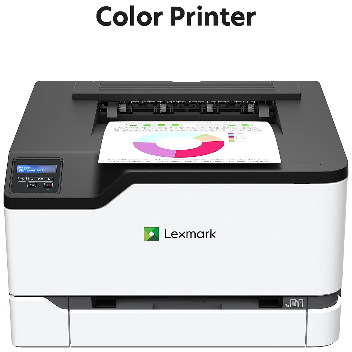 Lexmark CS331dw Laser Printer - Color - 26 ppm Mono / 26 ppm Color - 600 dpi Print - Automatic Duplex Print - Wireless LAN, White/Gray, Medium (40N9020)
