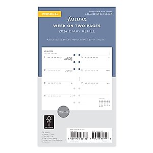 Filofax Personal Minimal week on two pages 2024 diary