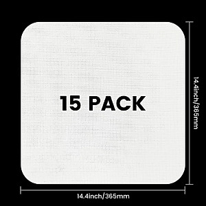 15 Pack Silicone Dehydrator Sheets,Non-stick Food Fruit Dehydrator Mats Reusable Steamer Mesh Mat for Fruit Dryer,Dehydrator Liner,Silicone Dehydrator Trays(14.4 x 14.4 inch)