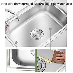 Wall Mount Small Utility Sink, Kitchen Farmhouse Bathroom Laundry Room Sink, Stainless Steel Single Bowl Hand Washing Basin, with Drain/Faucet, for Home Commercial Restaurant ( Size : 38x33x14cm/15x13