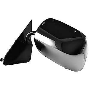 Dependable Direct Driver Side Left Side View Mirror for 1988-2000 C/K 1500 Chevy GMC Truck Suburban Tahoe with Chrome Cover - GM1320106