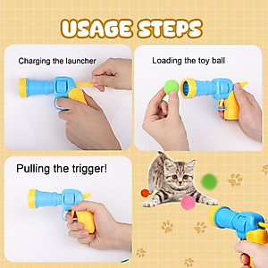 TEAWOO Cat Toy Balls with Launchers Set (2+100), 100 Cat Pom Pom Balls & 2 Cat Toy Ball Launchers (Durable Reinforced Edition), Cat Enrichment Toys, Interactive Cat Toy Balls, Soft & Safe Cat Toys