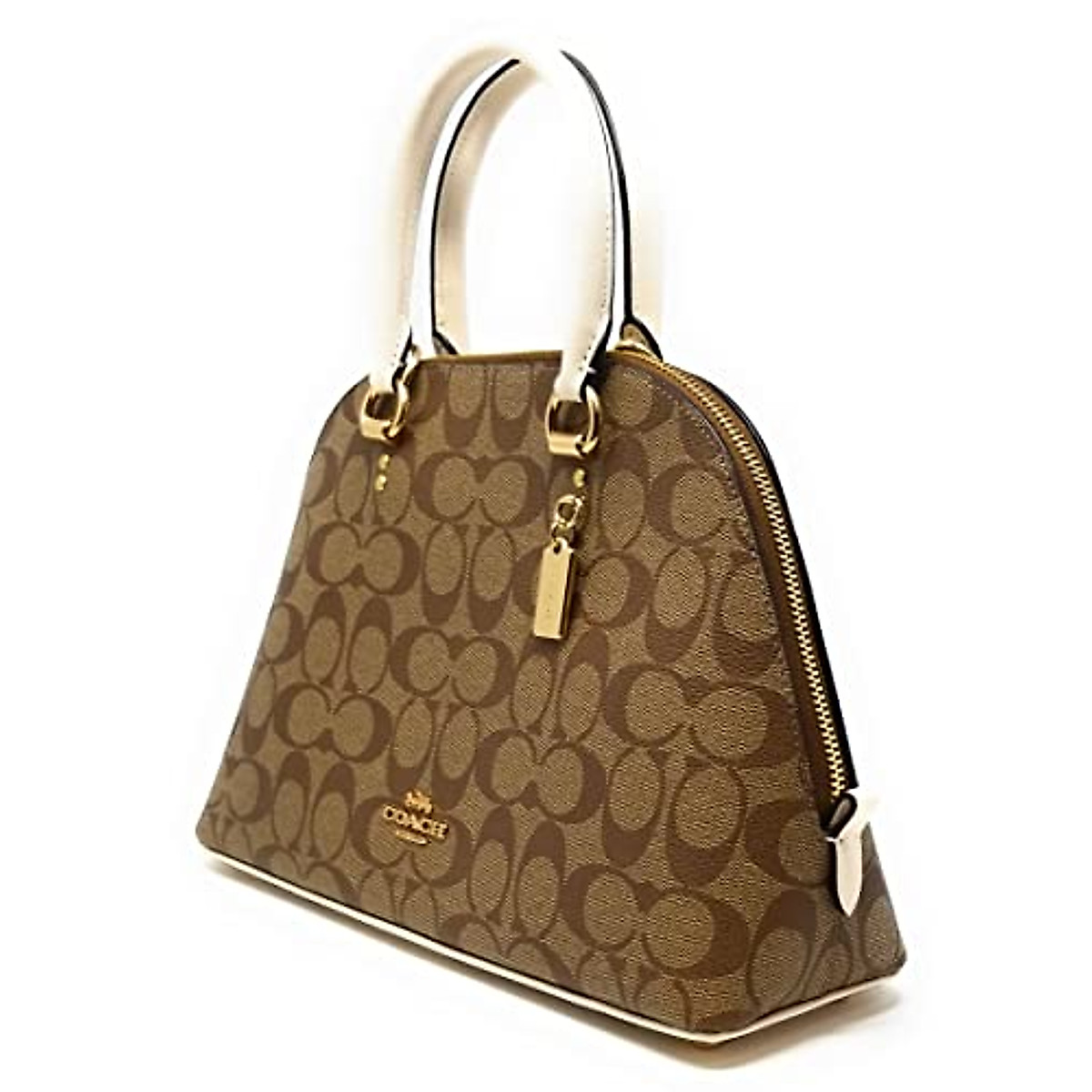 COACH Women's Katy Satchel in Signature Canvas (Khaki Multi)