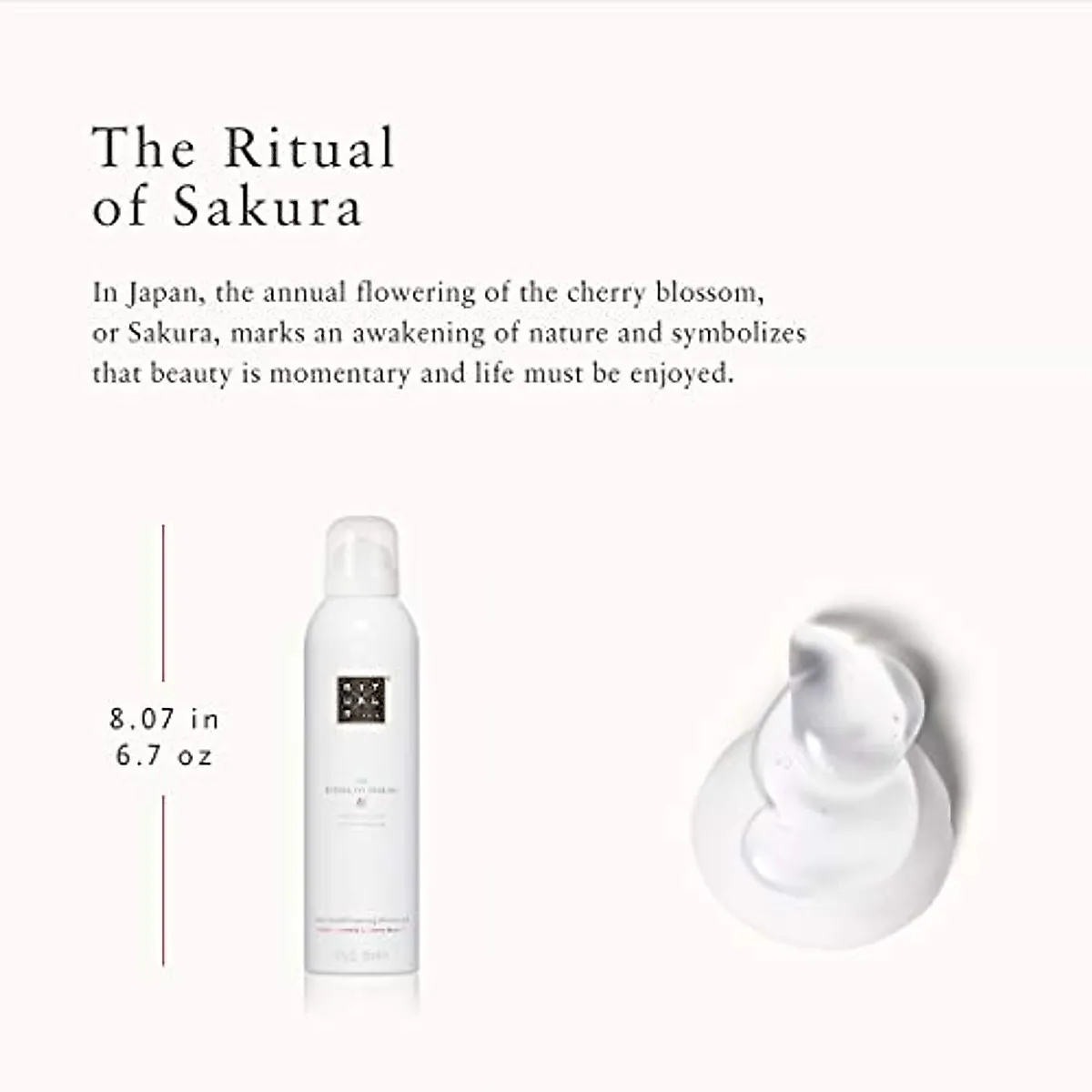 RITUALS Sakura Renewing Foaming Shower Gel - Moisturizing Body Wash with Rice Milk & Cherry Blossom - 6.7 Fl Oz