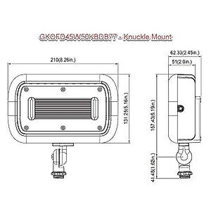 GKOLED 45W Outdoor Security LED Flood Lights 120-277V, Waterproof, 150W PSMH Equivalent, 5400 Lumens, 5000K Daylight White, 70CRI, UL-Listed, 1/2" Adjustable Knuckle Mount