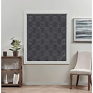 Exclusive Home Curtains Prague Trellis 100% Blackout Polyester Roman Shade, 23"x64", Grey