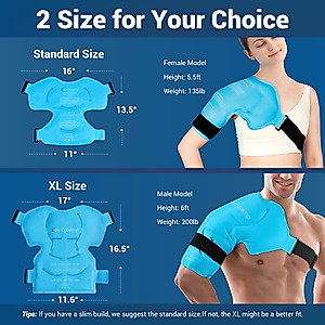 Comfytemp Shoulder Ice Pack Wrap Rotator Cuff Cold Therapy, FSA HSA Eligible, Reusable Shoulder Brace, Gel Ice Packs for Injuries, Hot Cold Compression for Pain Relief, Gift for Recovery after Surgery