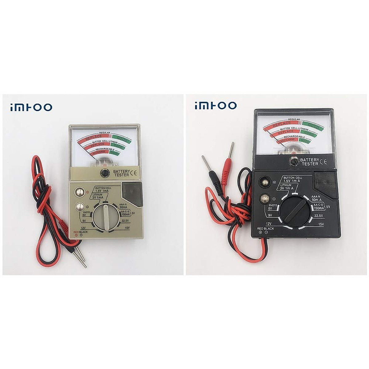 Battery Tester with Meter Electric Voltage Tester for AA AAA C D N Button Cell Batteries Battery Tester Checker
