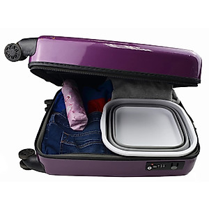 SAMMART 5.5L (1.4 gallons) Collapsible Plastic Washing Tub - Portable Washing Basin - Foldable Tub - Easy Storage Space Saving Kitchen Washtub (Grey + Pale Blue (Set of 2))