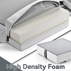 Toddler Booster Seat for Dining Table, Booster Seat for Baby Toddler Chair with Adjustable Waist Belt, Waterproof Kids Chair Cushion for 2-6 Years Old Kids (White)