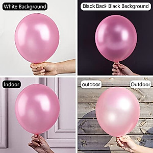 PartyWoo Pink Balloons, 50 pcs 12 Inch Pearl Pink Balloons, Pink Pearl Balloons for Balloon Garland or Balloon Arch as Party Decorations, Birthday Decorations, Girl Baby Shower Decorations, Pink-M58