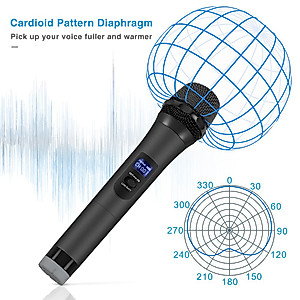 Wireless Microphone, Handheld Dynamic Microphone Wireless mic System for Karaoke Nights and House Parties to Have Fun Over The Mixer,PA System,Speakers-Fifine Technology K025