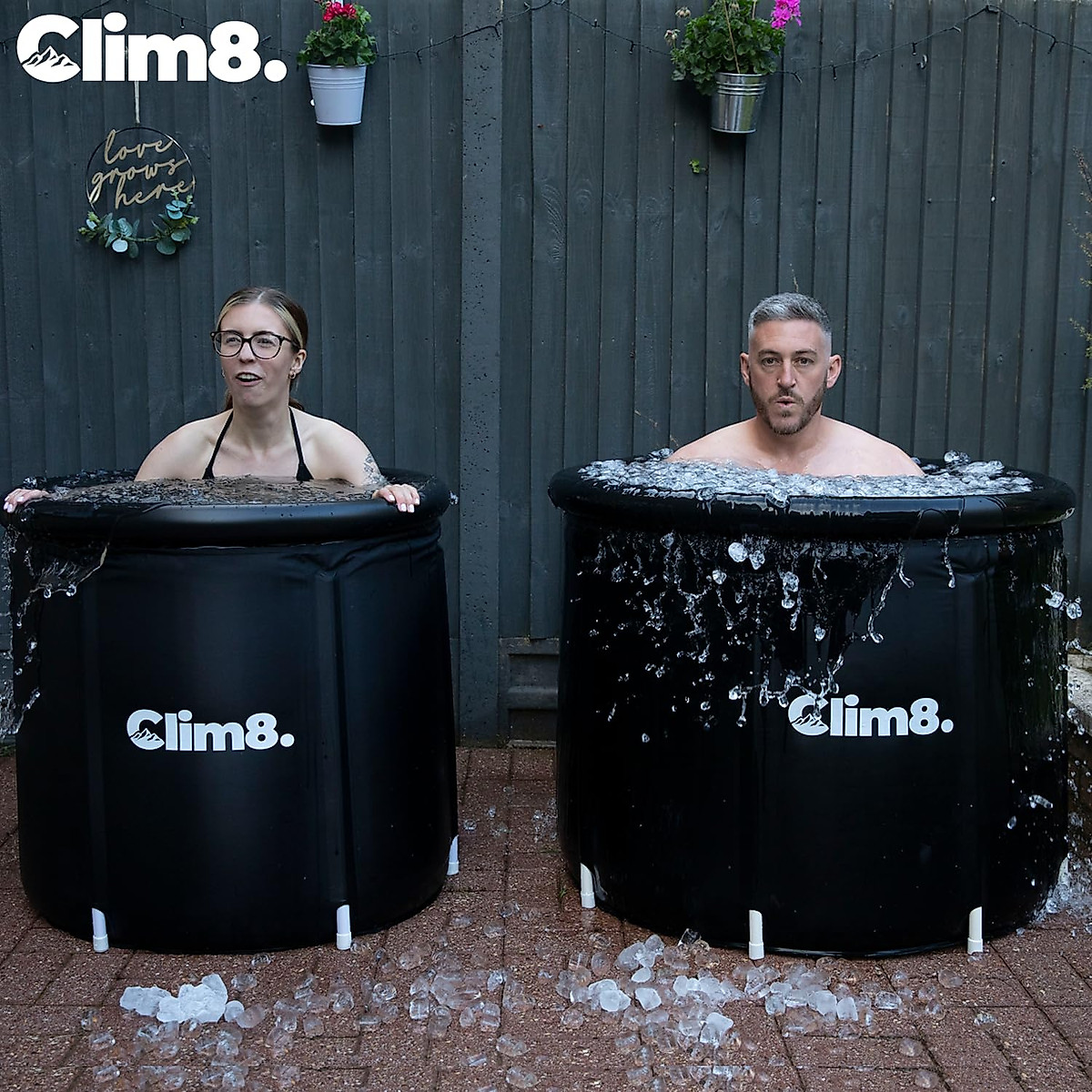 Clim8 Ice Bath Tub for Athletes: 85 Gallons Cold Plunge Tub with Lid, Insulated 4 Layers Portable Freestanding Ice Plunge Tub for Recovery