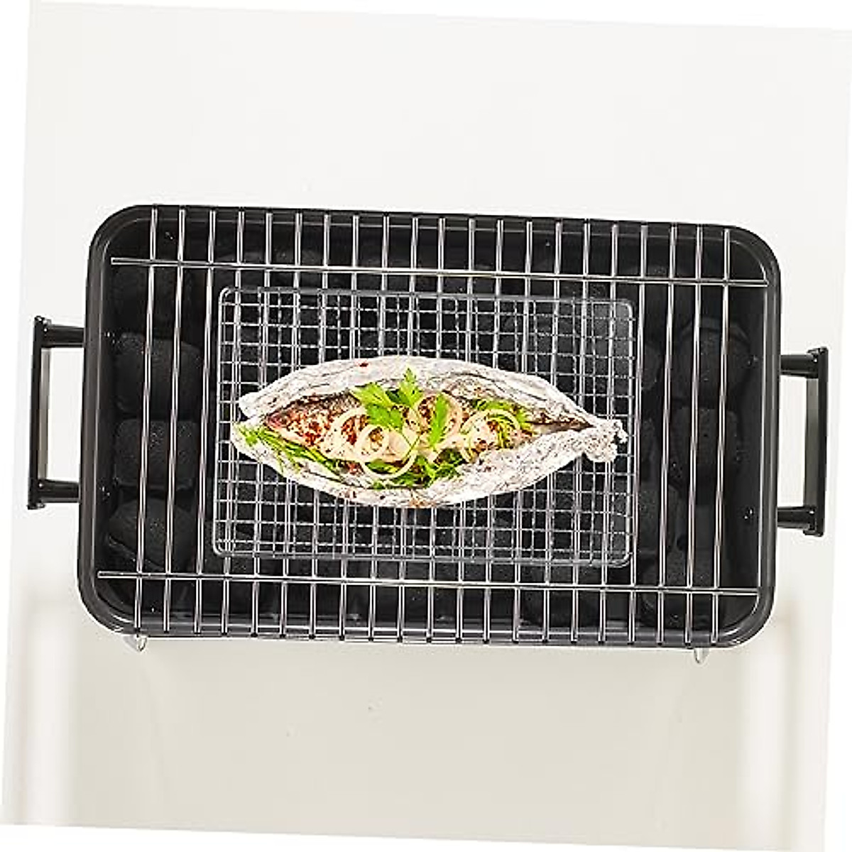 IFANLANDOR 1 Pc Stainless Steel Grill Grilling Grid Roasting Rack Charcoal Grill Grate BBQ Wire mesh Stainless Steel mesh mat Smoker mesh Grate Charcoal BBQ Barbecue Mesh Camping Smoky