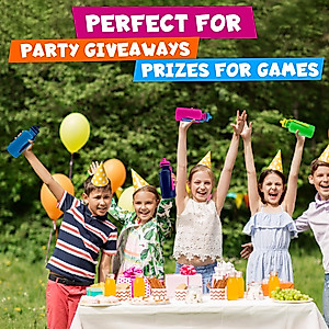 Bedwina Bulk Water Bottles For Kids - (pack Of 12) 18 Oz - 7.5 Inch BPA-Free Plastic with Pop-up Tops & Handles for Sports, Summer, Reusable Water Bottles Bulk For School