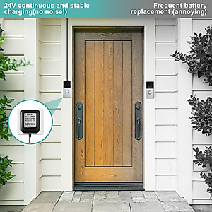 jiooyy 24V 500mA Doorbell Power Adapter - 26.2ft Long C Wire Power Supply, Doorbell Transformer Fits Ring, Nest Hello, Wyze, Eufy Video Doorbells and Ecobee,Sensi,Nest,Honeywell Thermostat(Black)