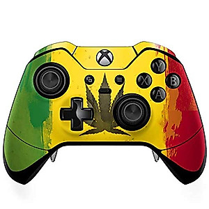 Skinit Decal Gaming Skin Compatible with Xbox One Elite Controller - Originally Designed Marijuana Rasta Distressed Design