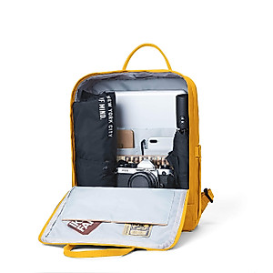 KALIDI Casual Backpack for Women,15 Inches Laptop Backpack Classic Camping Rucksack Travel Outdoor Daypack College Bag Yellow