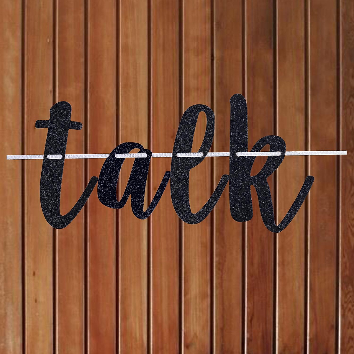 MJJLT Talk Forty to Me Banner, 40th Birthday Party Decorations Fun Gold Gliter Paper Sign,40th Marriage Anniversary Party Decorations Black