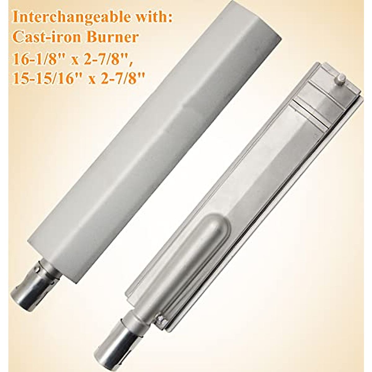 Cast Stainless Steel Grill Burner Replacement(4 PCS), SS304 Heavy Duty Outdoor BBQ Gas Grill Burners, Compatible with CIT CITSS CIT-SS 23301 Aussie Bull Jenn-Air Nexgrill TURBO(5-Year Warranty)