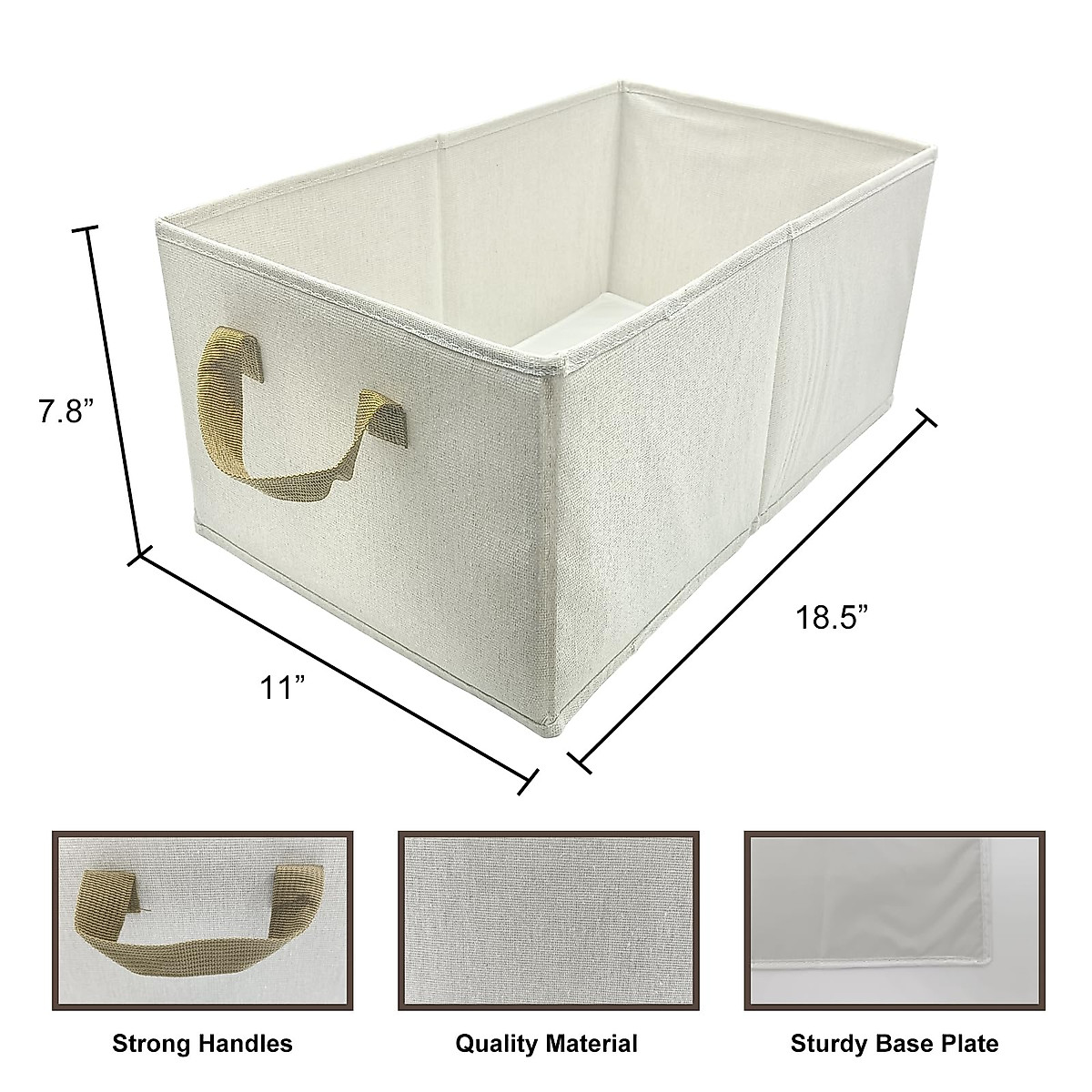 Telycummy Pack of 3 Large Capacity Storage Bins Closet Organizer System Sturdy Foldable Storage Boxes for Organizing Clothing,Sheets,Toys,Shelves Basket Storage Bin With Handles
