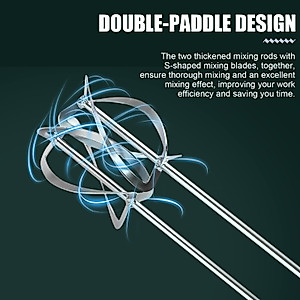 2800W Handheld Electric Concrete Mixer, Cement Mixer Dual Paddle, Portable Mortar Mixer with 6 Adjustable Speed, Electric Concrete Plaster Grout Paint Mortar Mixer Machine