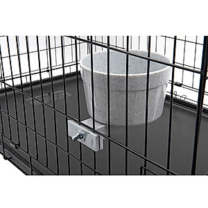 Lixit Quick Lock Removable Dog Kennel Bowls for Wire and Soft Sided Crates (40oz Wire Crate, Granite)