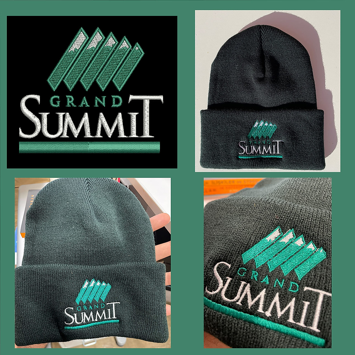 Custom Logo Beanies, 5 or 10 Pack - Add Your Embroidered Design - Personalized Winter Knit Cap Hats for Business Black