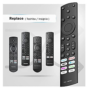 Replacement Remote for All Insignia Fire TVs and Toshiba Fire Edition/AMZ Omni Fire TV/AMZ 4-Series Fire TVs with Netflix, Prime Video, ImdbTV, Hulu and More