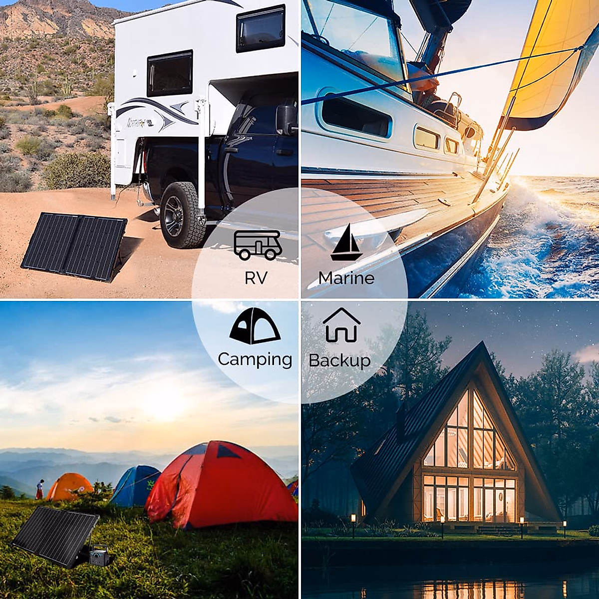 Renogy 100 Watt 12 Volt Portable Solar Panel for Power Station, Foldable 100W Solar Panel Suitcase with Adjustable Kickstand, Solar Charger for RV Camping Off Grid System,Black