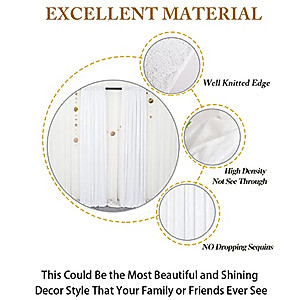 Sequin Curtains 2 Panels White 2FTx8FT Sequin Photo Backdrop White Sequin Backdrop Curtain Pack of 2-1011E
