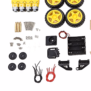 DAUERHAFT Robot Car Chassis, Simple Structure Sturdy Convenient Operation Professional Smart Robot Car Chassis Kit for Replacement