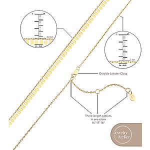 Jewelry Atelier Gold Filled Cleopatra Necklace Collection – 14K Yellow Gold Filled Half Collar Style Cleopatra Chain Necklace for Women (With Extension/Adjustable Chain)