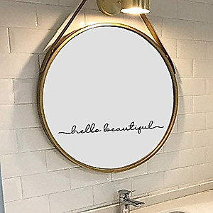 ZLKAPT Hello Beautiful Inspirational Quotes Mirror Decal 18"x2.3" Vinyl Decal