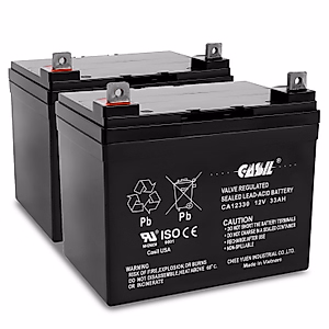 Casil 12V 33Ah Replacement Battery Compatible with Wheelchair Scooter Battery Replaces 31a 32a 33a MX-123 MX-12310 ES33-12 PS33-12D CSB GP12340 BP35-12 CLTXPA1235C Tempest TR35-12 U1-35 2 Pack