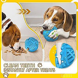 Dog Balls Treat Dispensing Toys for Aggressive Chewers Large Breed, Nearly Indestructible Squeaky Chew Toys for Large Dogs, Natural Rubber Puzzle Toys, Tough Treat Balls