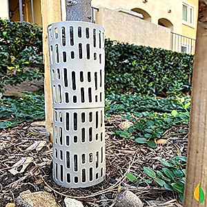 Plantem Tree Trunk Protector (6 Pack) - Durable Tree Guard Panels Protect from Trimmers, Mowers & Sun | Weather-Proof Tree Protectors Interlock for Custom Fit | Grey Color Tree Guards Trunk Protector