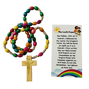 Westmon Works Children's Rosary Bulk Favors Lot Dozen Deluxe Set with Our Father Hail Mary Holy Cards, Pack of 12