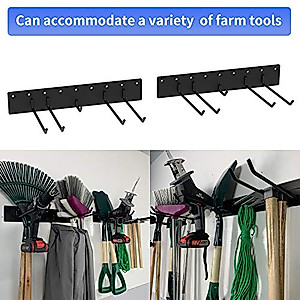 2 Pack Tool Storage Rack Heavy-Duty Metal Garage Wall Mount Organizer Holds Up to Max 200 lbs…