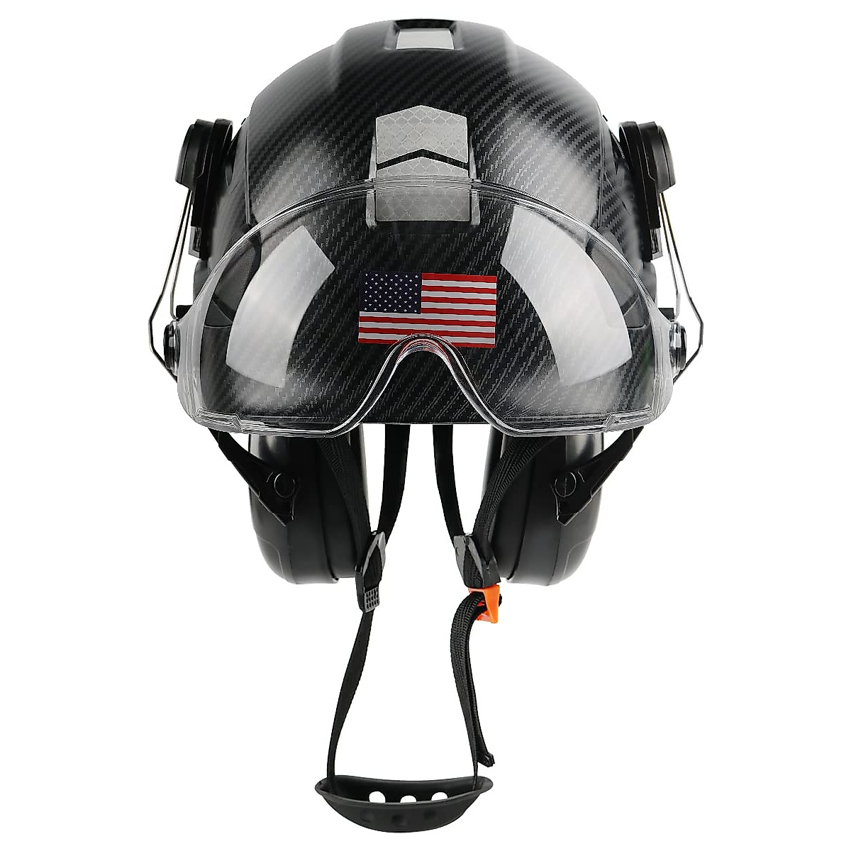 Safety Helmet Hard Hat with Visor and Ear Protection Adjustable Lightweight Vented ABS Work Helmet for Men and Women 6-Point Suspension ANSI Z89.1 Approved Ideal for Industrial & Construction