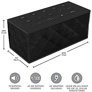 Big Red Rooster White Noise Machine - Sound Machine For Sleeping & Relaxation - 10 Natural and Soothing Sounds - Plug In Or Battery Powered - Portable Sleep Sound Therapy for Home, Office or Travel