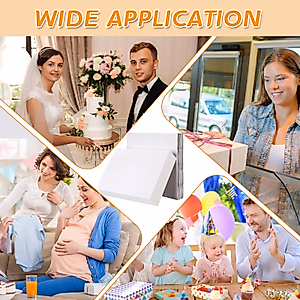 Tudomro 10 Pack 19 x 14 x 4 Inch Cake Box, Cardboard Cake Boxes, Large Rectangle Boxes, Kraft Non Window Bakery Pastry supplies(White)