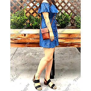 Trendeology Ostrich Print Embossed Small Cellphone Cross Body Bag