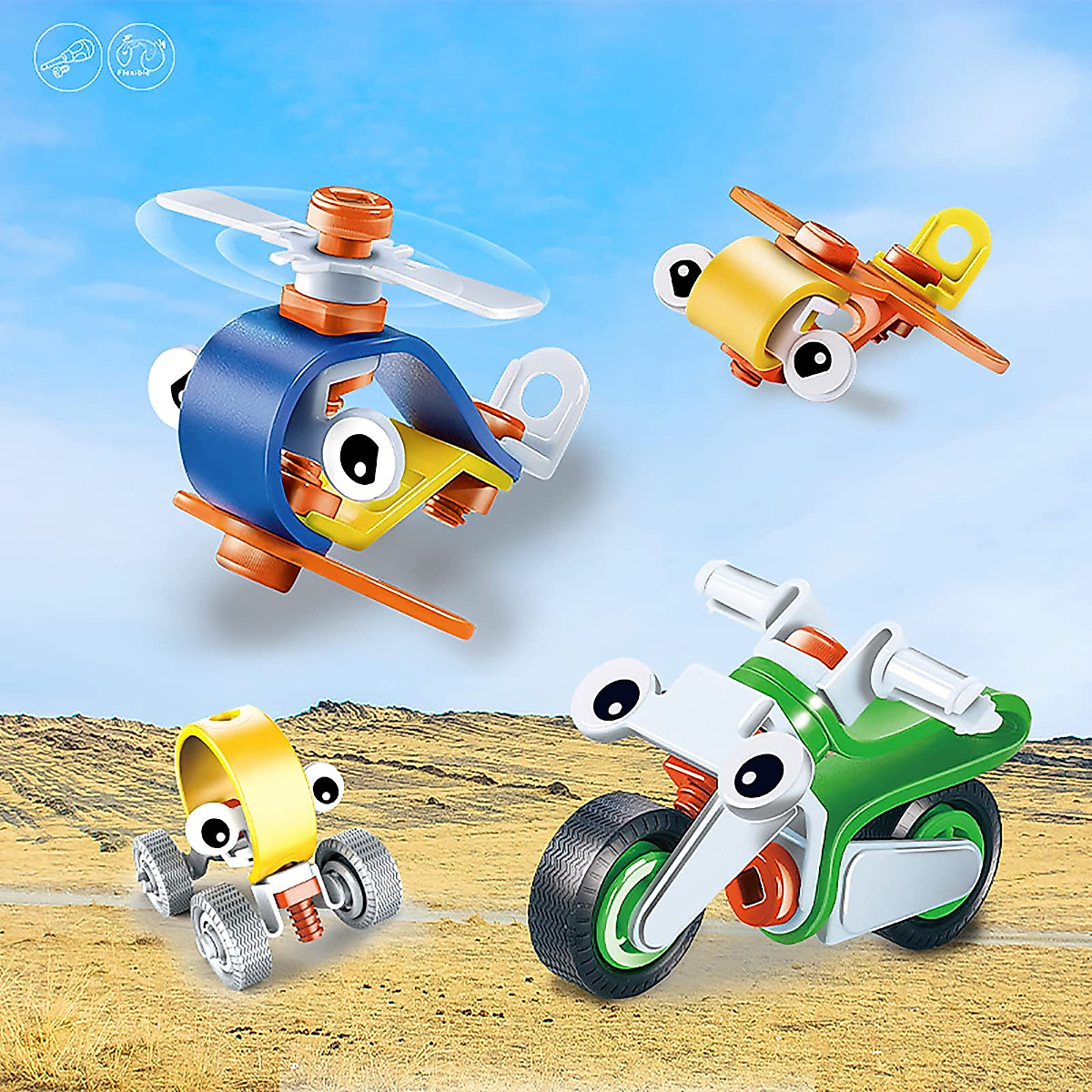 EightHalf STEM Learning Toys for Age 4-6 Boys,Building Blocks Toy Educational Toys for Girls Erector Set for 4 5 6 Years Old Boys Mini Aircraft Birthday Gift for Kids