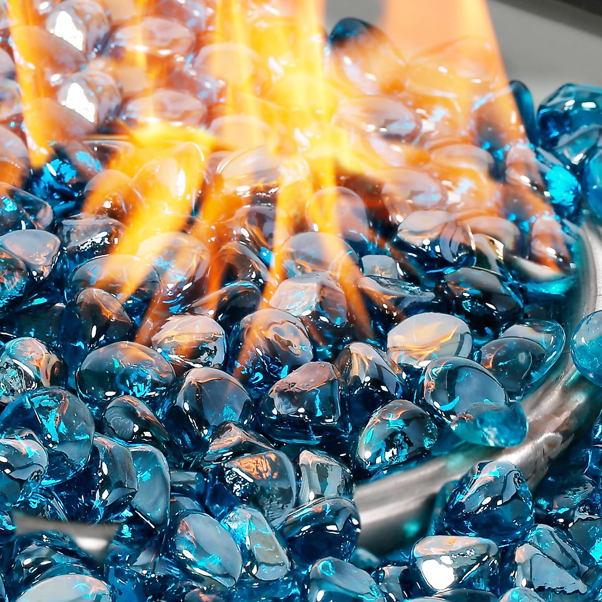 BALI OUTDOORS Gas Firepit Gas Fireplace, 50,000BTU Propane Fire Pit Table 28" Square Gas Fire Pits for Outside Propane, Black